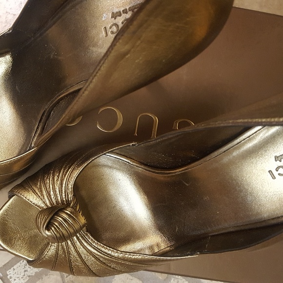 Gucci | Shoes | Authentic Gucci Gold Heels | Poshmark